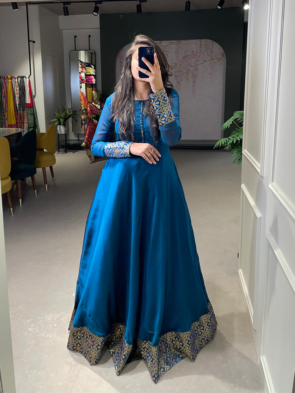 Firozi Color Weaving Work Rangoli Silk Dress – Looknbook Art